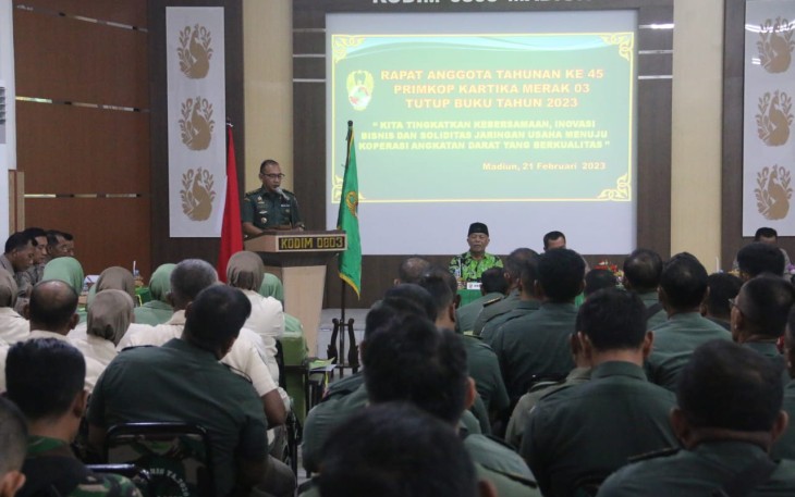 Kasdim Madiun Pimpin Rapat Anggota Tahunan Primkop Merak 3 | Klikwarta.com